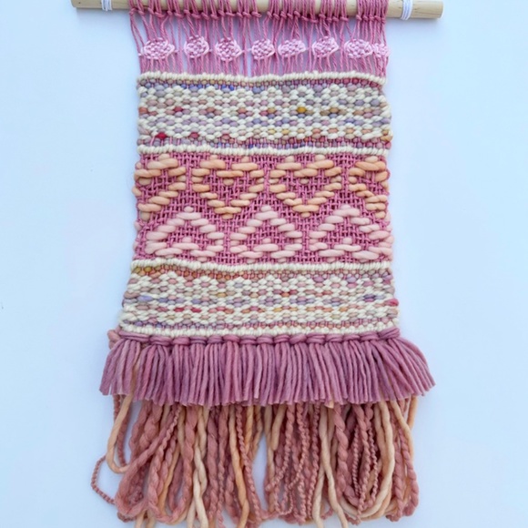 Allison Kizer Designs | Wall Decor | Handwoven Pink Hearts Boho Chic ...